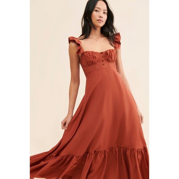 FARM Rio | Dresses | Farm Rio Ruffle Strap Maxi Dress Small | Poshmark